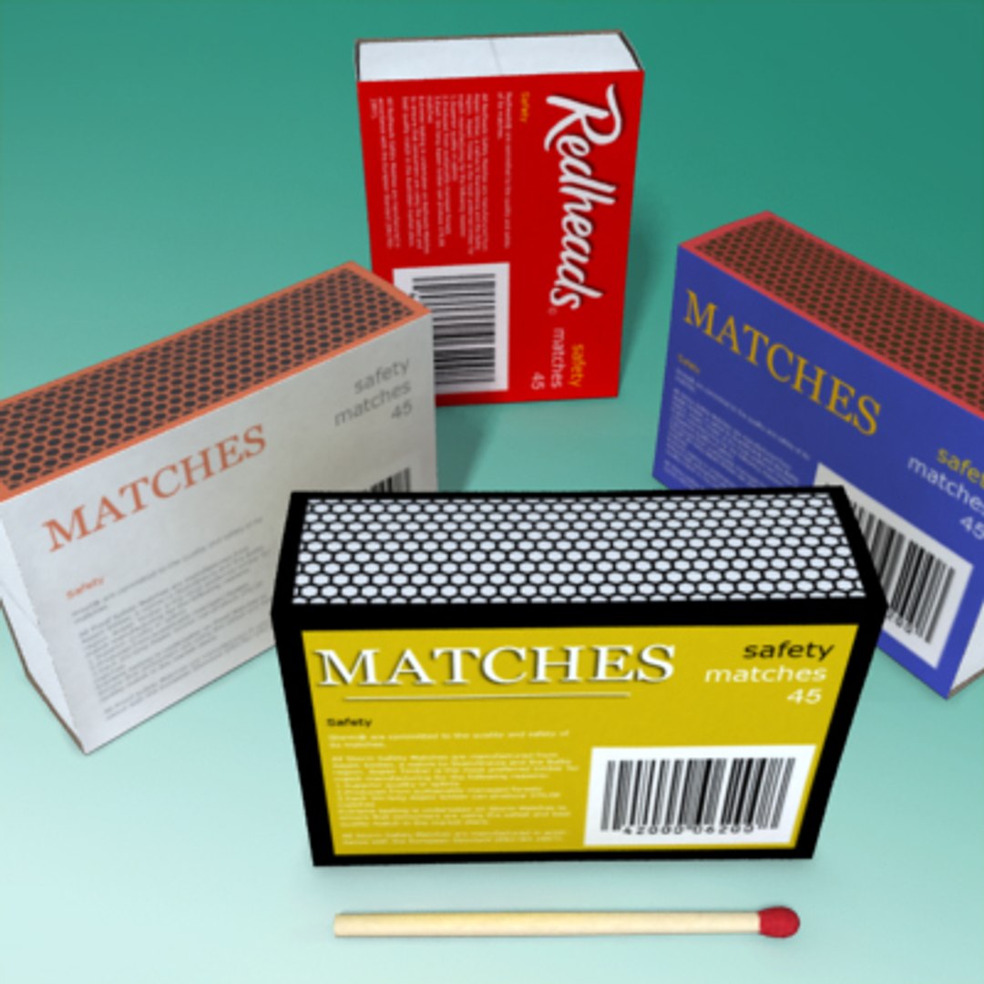 3d Box Matches Matchbox Model