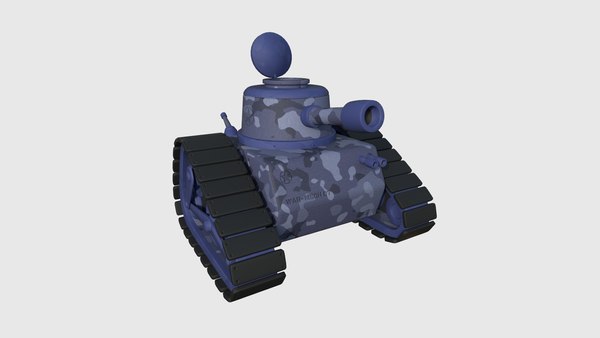 War Tank Cartoon A08 Blue Camouflage - Military Vehicle 3D model ...