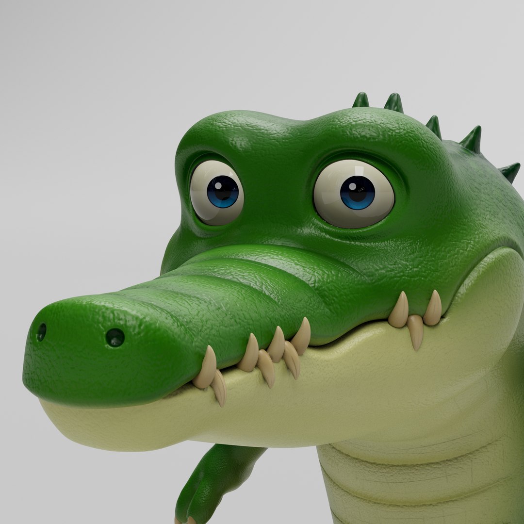 Crocodile Cartoon Character Modeling Textures 3D Model - TurboSquid 2142524