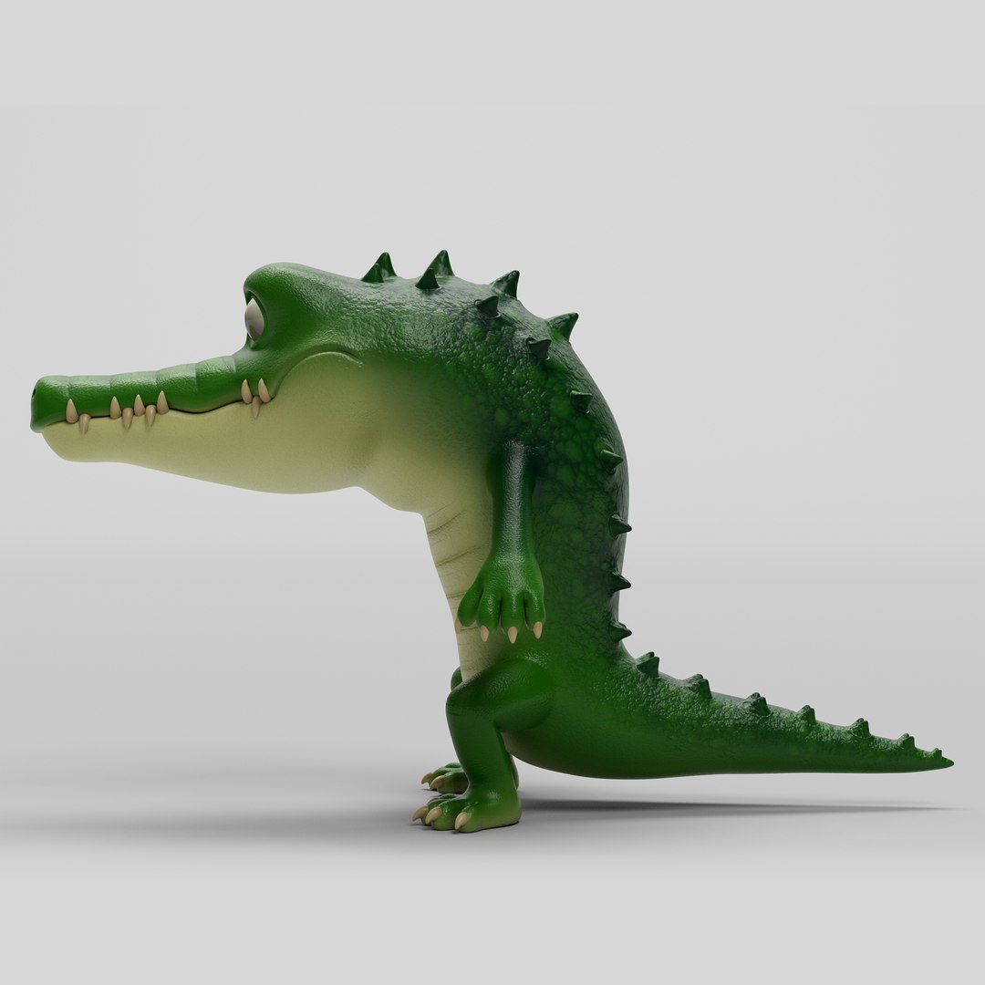 Crocodile Cartoon Character Modeling Textures 3D Model - TurboSquid 2142524