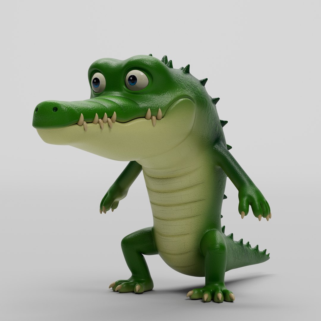 Crocodile Cartoon Character Modeling Textures 3D Model - TurboSquid 2142524