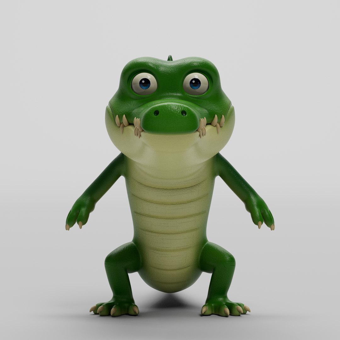 Crocodile Cartoon Character Modeling Textures 3D Model - TurboSquid 2142524