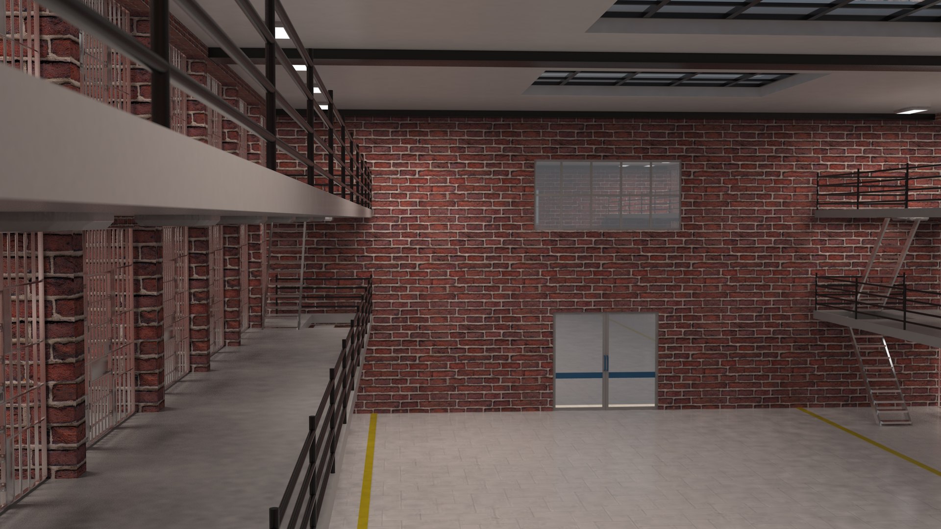 Prison Hall Model - TurboSquid 2044160