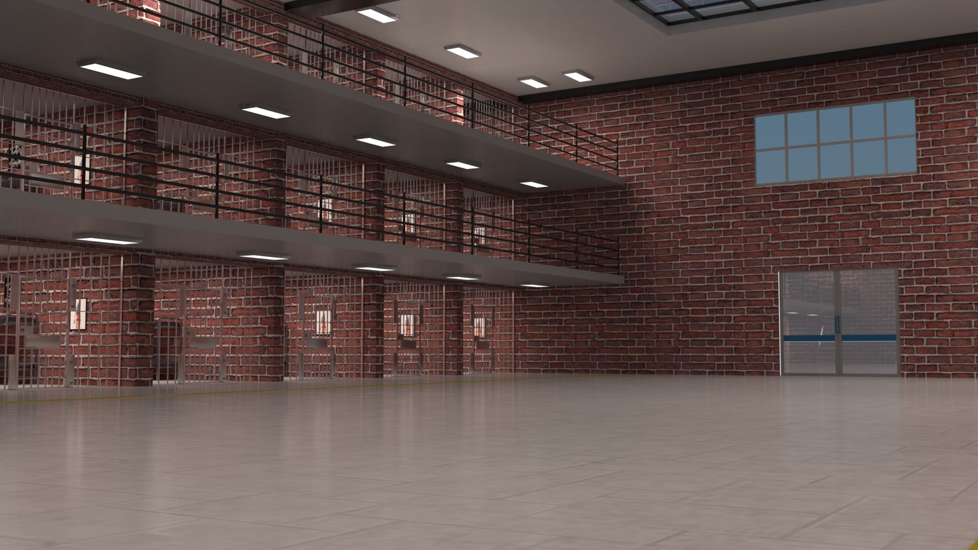 Prison Hall Model - TurboSquid 2044160