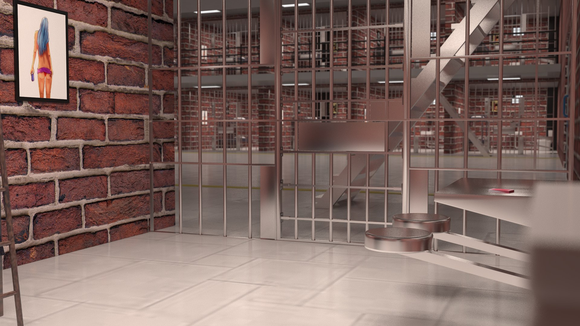 Prison Hall Model - TurboSquid 2044160