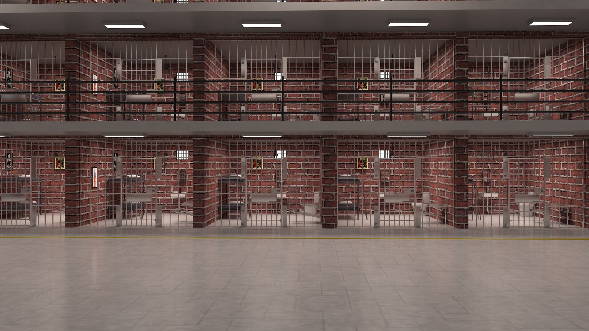 Prison Hall Model - TurboSquid 2044160