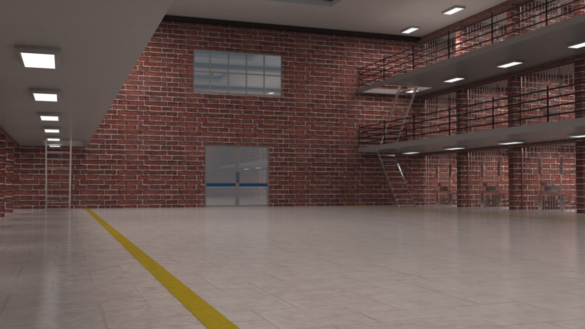 Prison Hall Model - TurboSquid 2044160