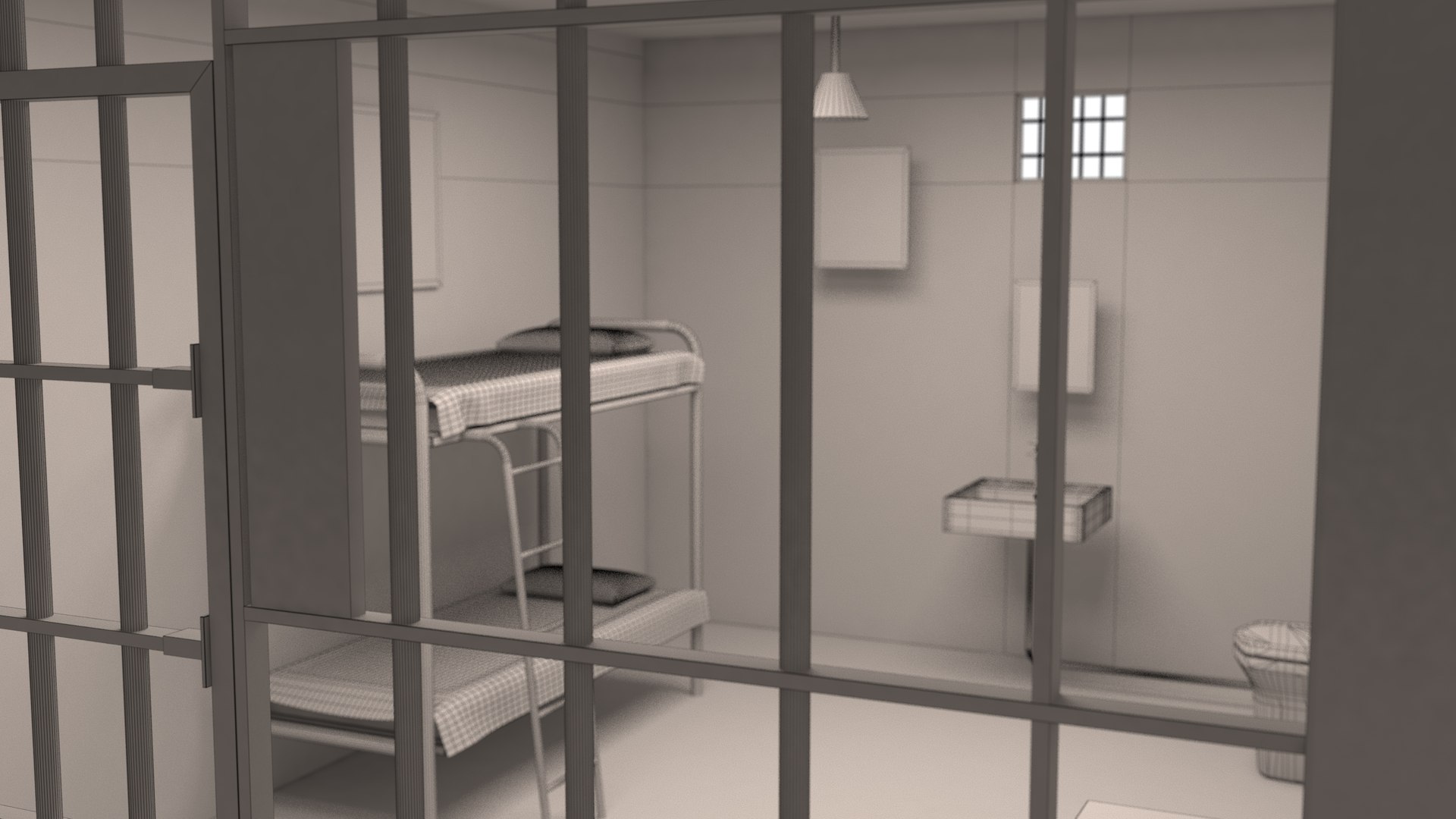 Prison Hall Model - TurboSquid 2044160