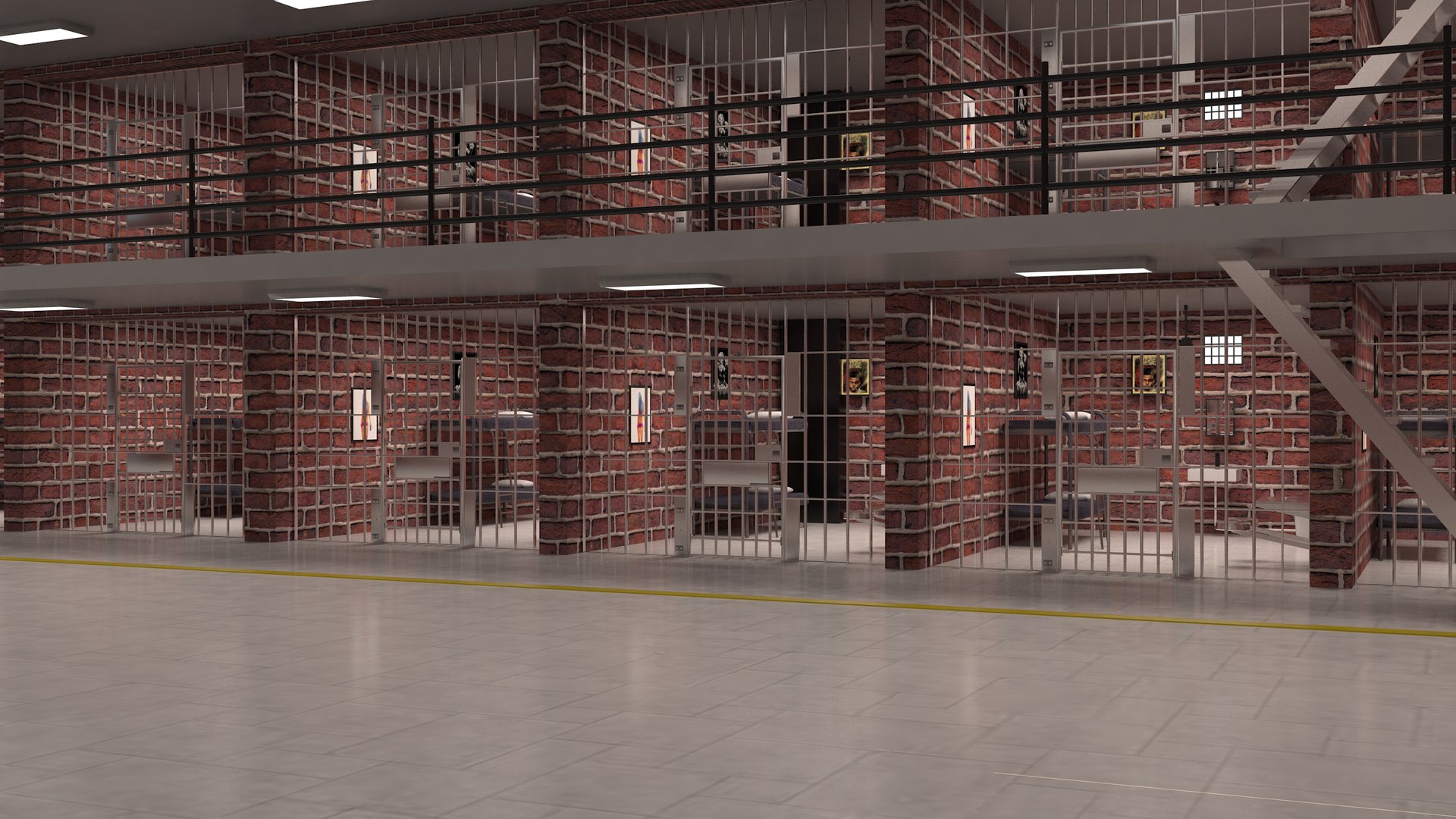 Prison Hall Model - TurboSquid 2044160