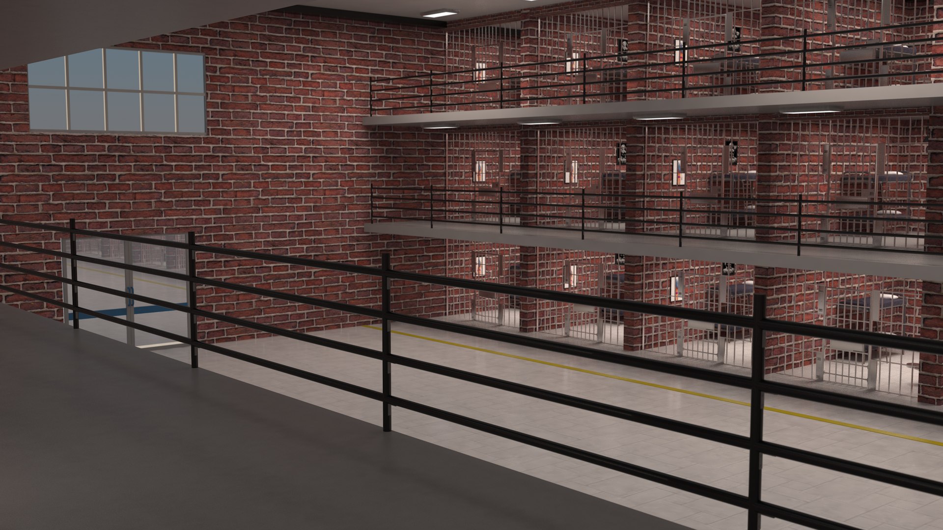 Prison Hall Model - TurboSquid 2044160