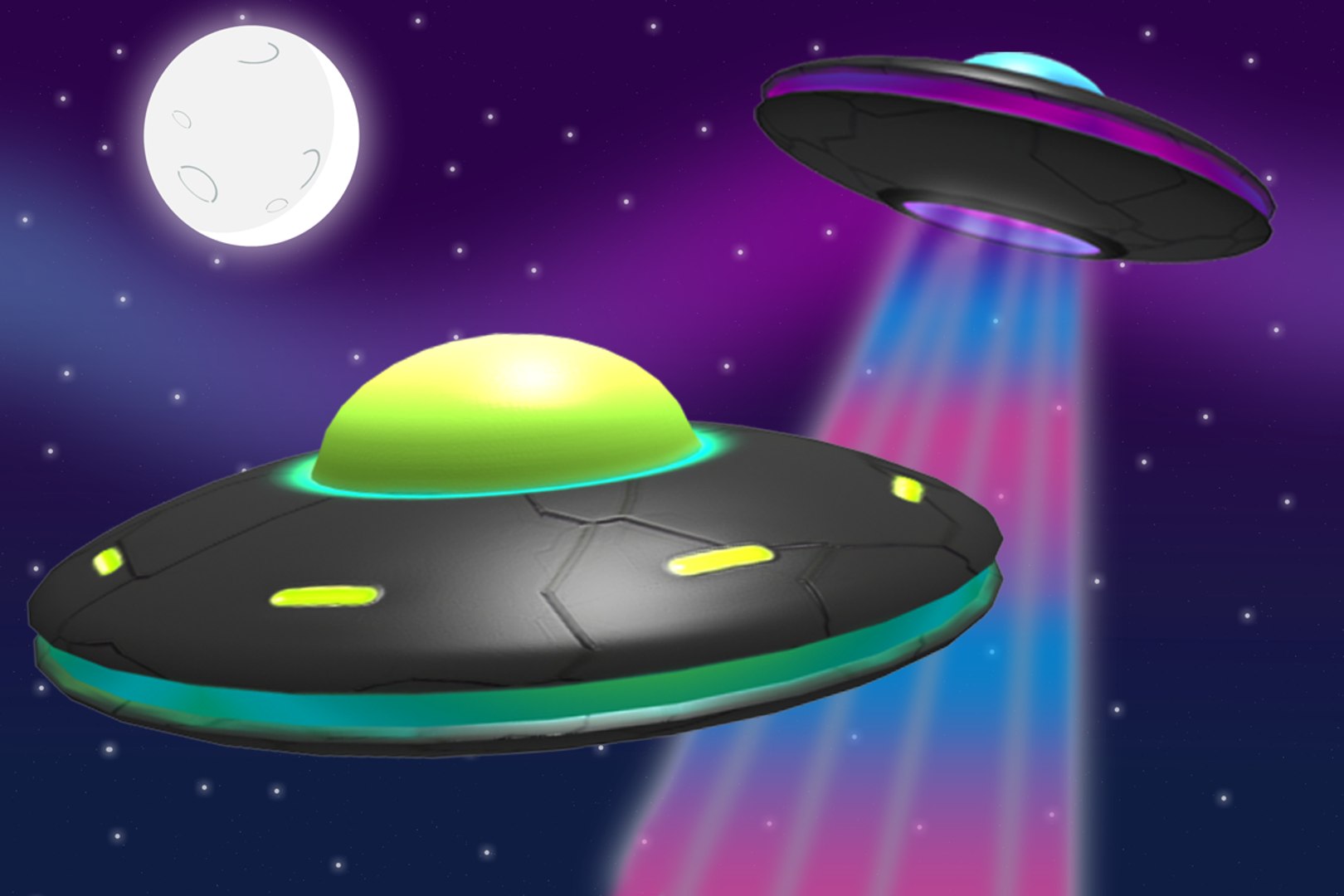 3d Cartoon Ufo Model