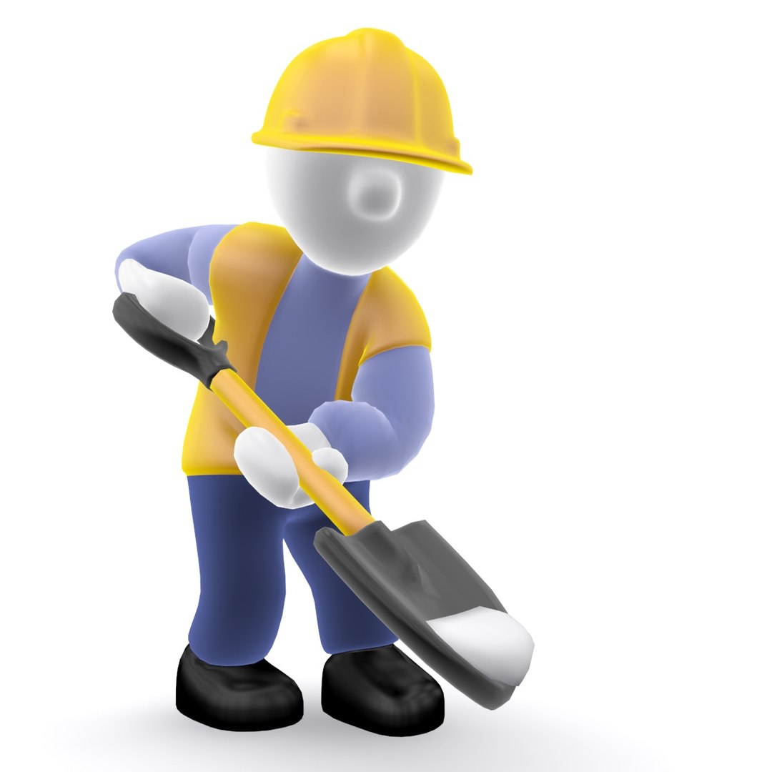 Construction Team Cartoon 3d Model