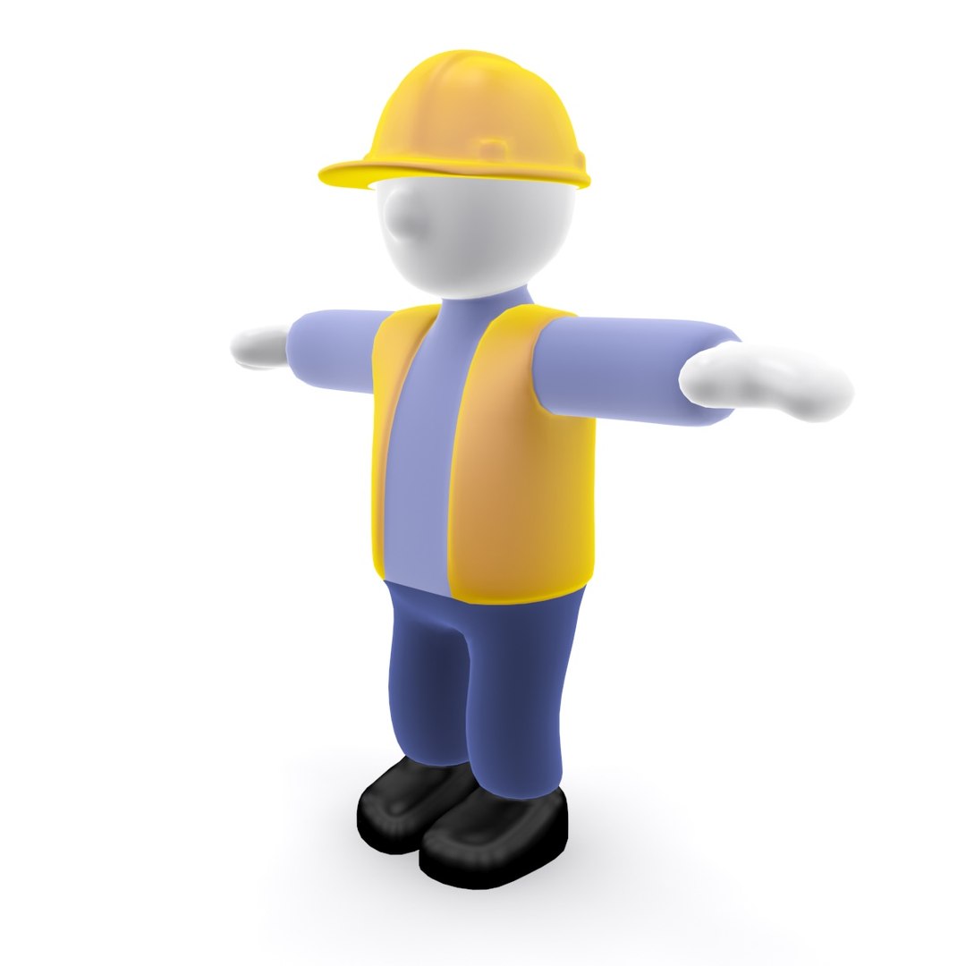 Construction Team Cartoon 3d Model
