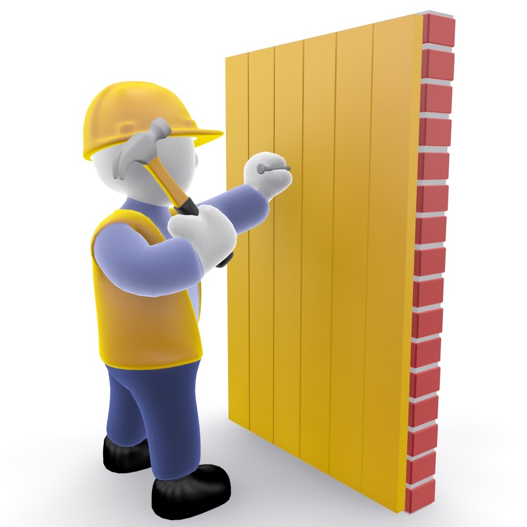 Construction Team Cartoon 3d Model