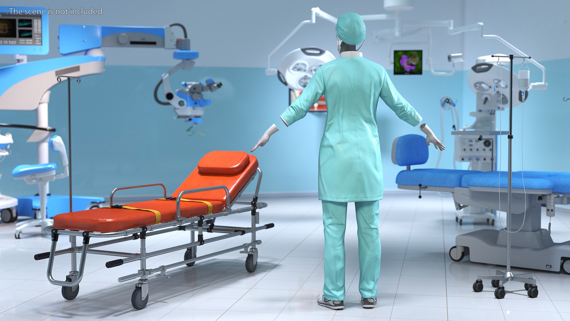 Female Medical Uniform Blood Stained 3D Model - TurboSquid 2146111