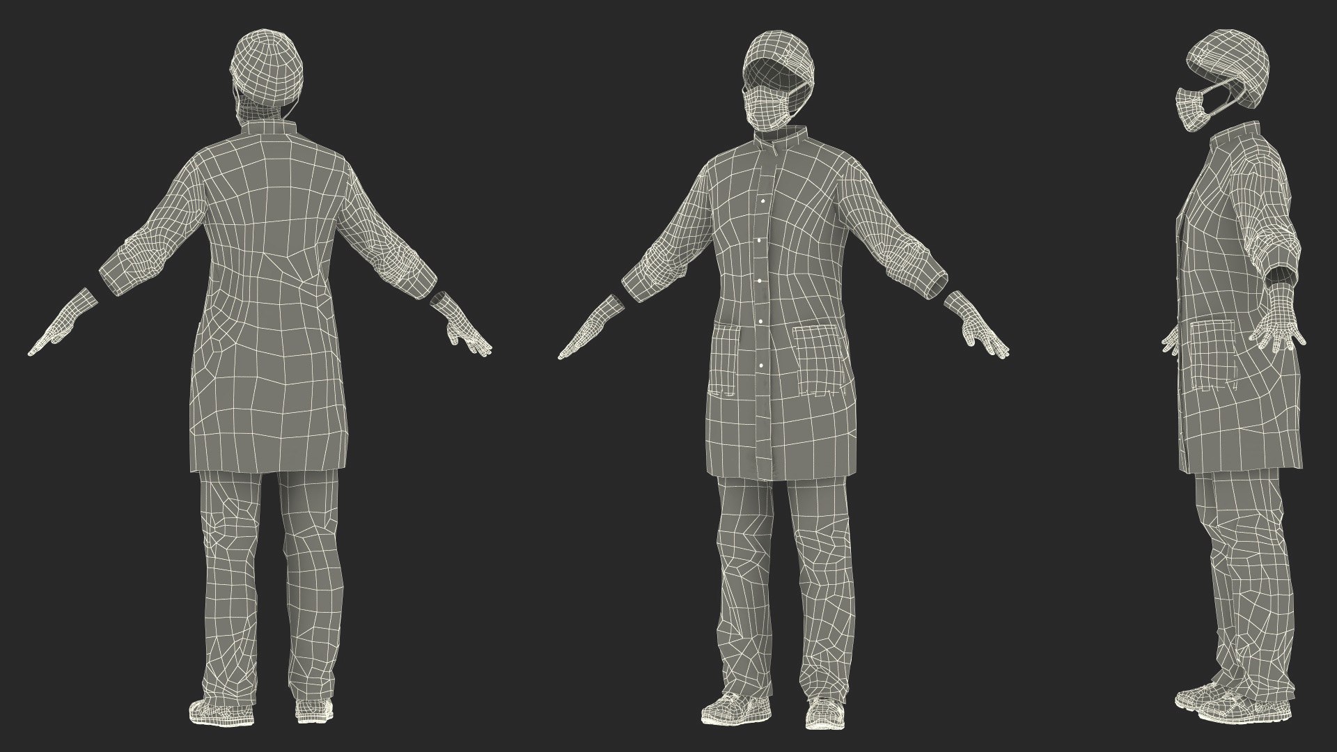 Female Medical Uniform Blood Stained 3D model - TurboSquid 2146111