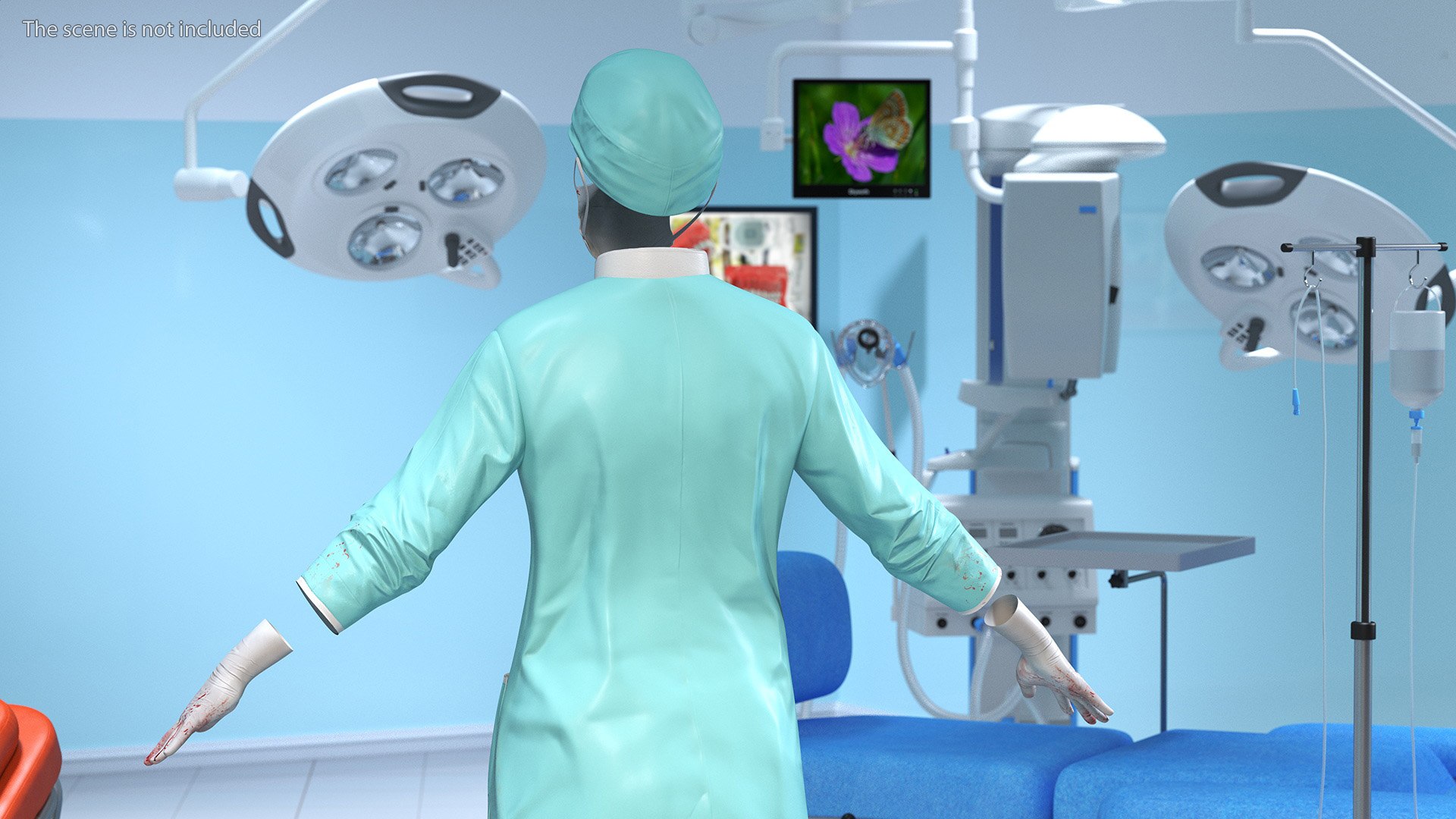 Female Medical Uniform Blood Stained 3D Model - TurboSquid 2146111