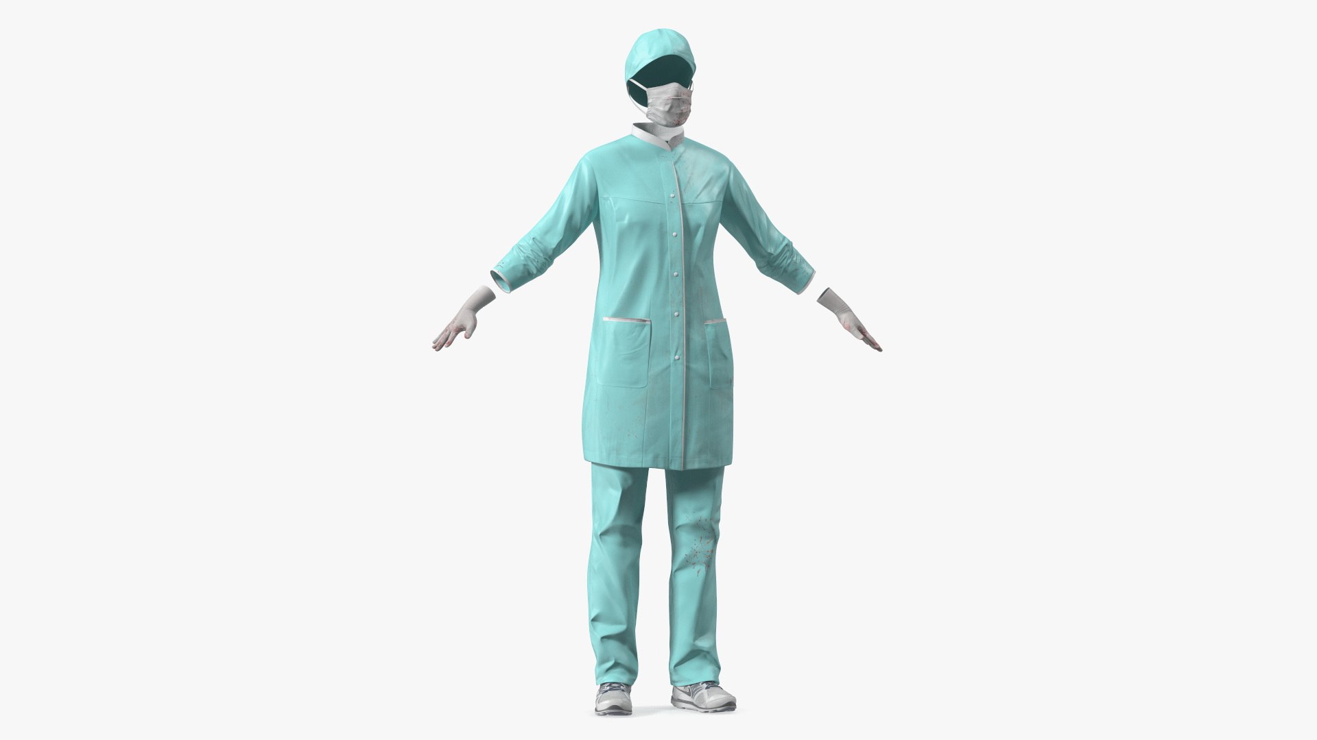 Female Medical Uniform Blood Stained 3D Model - TurboSquid 2146111