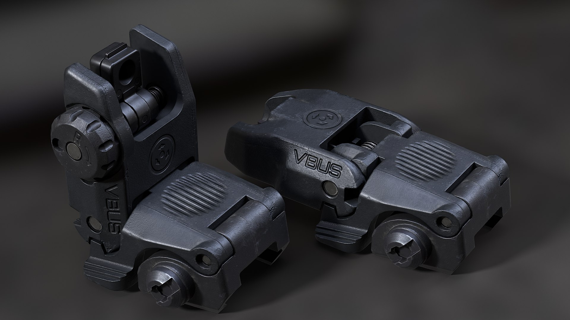 3D MBUS Flip Up Sight Modular - PBR - Game Ready LowPoly Model ...