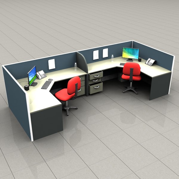 3d cubicle desk model