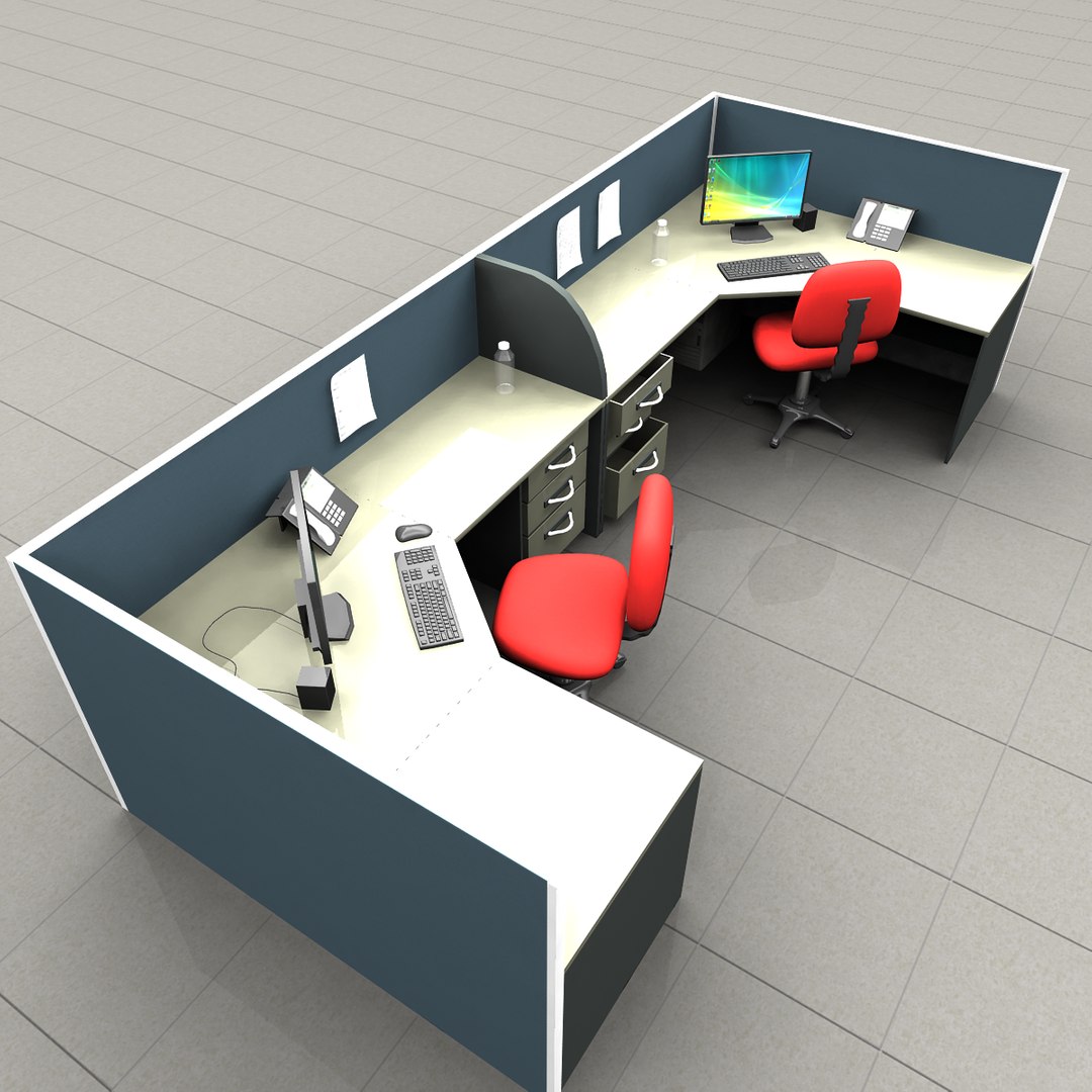 Cubicles Office 3d Obj