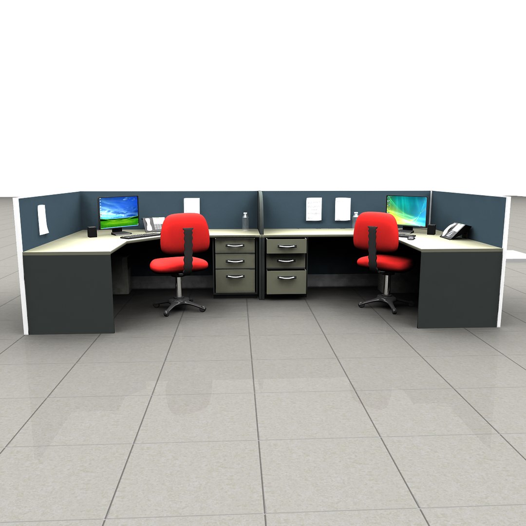 Cubicles Office 3d Obj