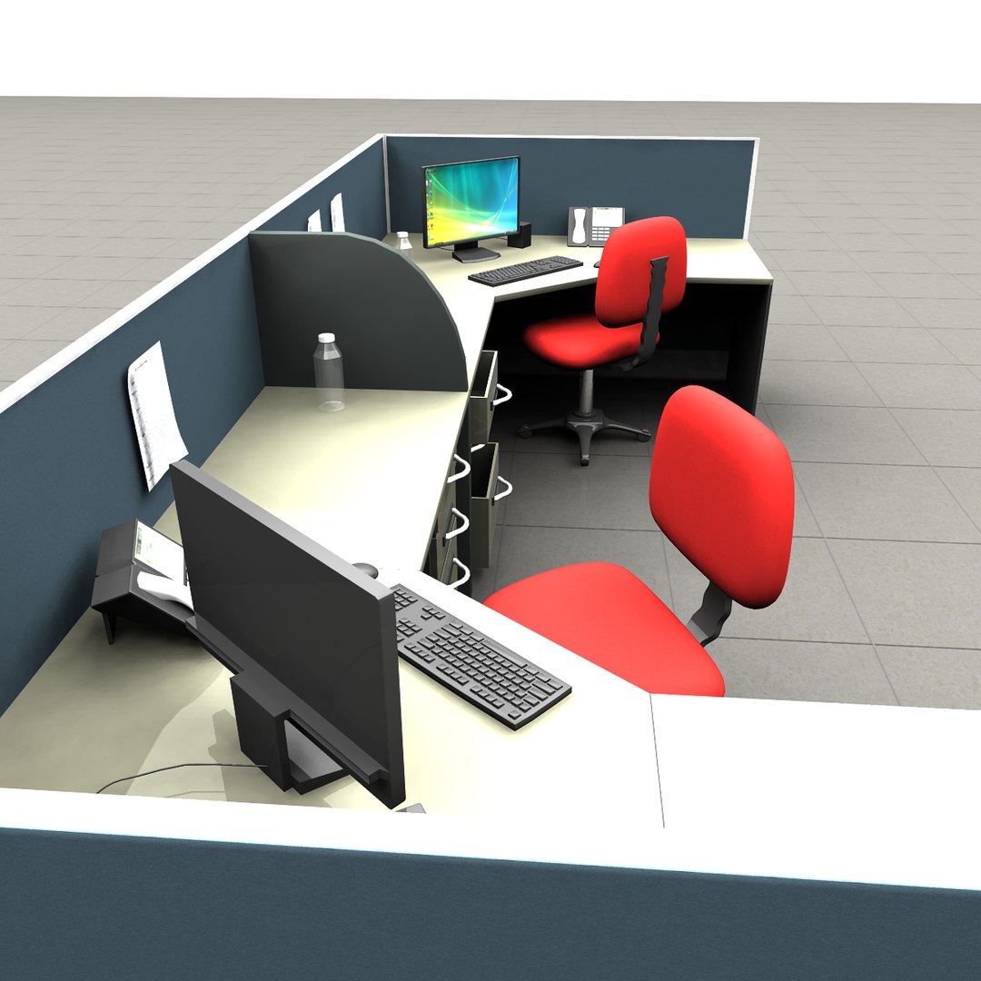 Cubicles Office 3d Obj