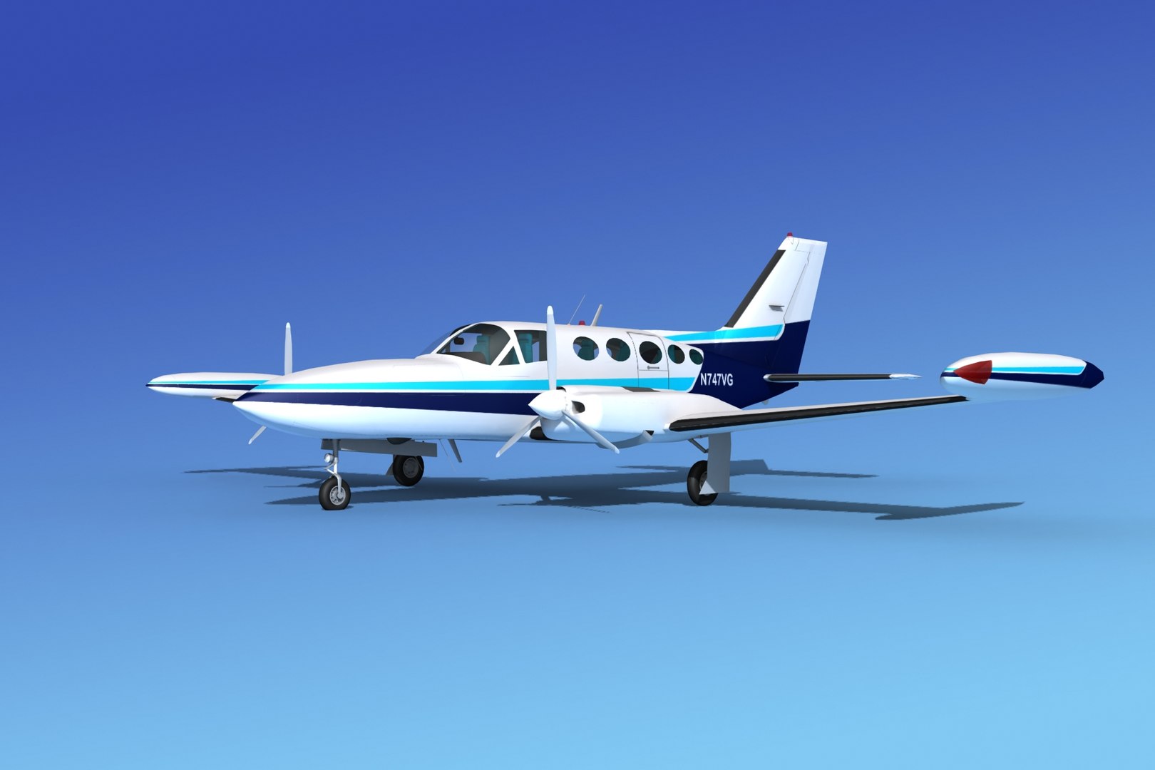 propellers cessna 414 chancellor 3d max