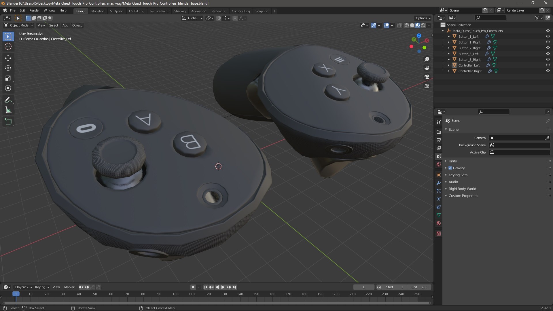 Meta Quest Touch Pro Controllers 3D - TurboSquid 2199173