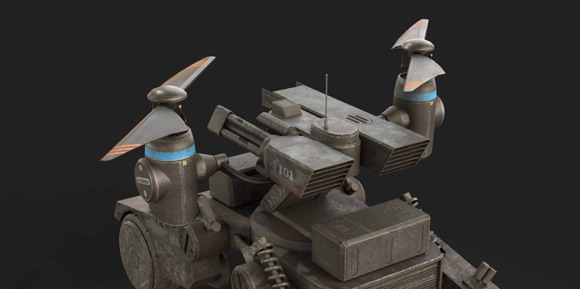 3D Tactical Wheeled UAV With Dual Propeller Lift System - TurboSquid ...