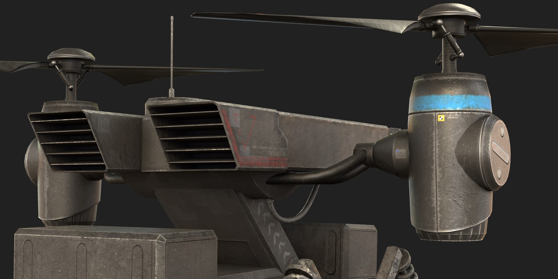 3D Tactical Wheeled UAV With Dual Propeller Lift System - TurboSquid ...