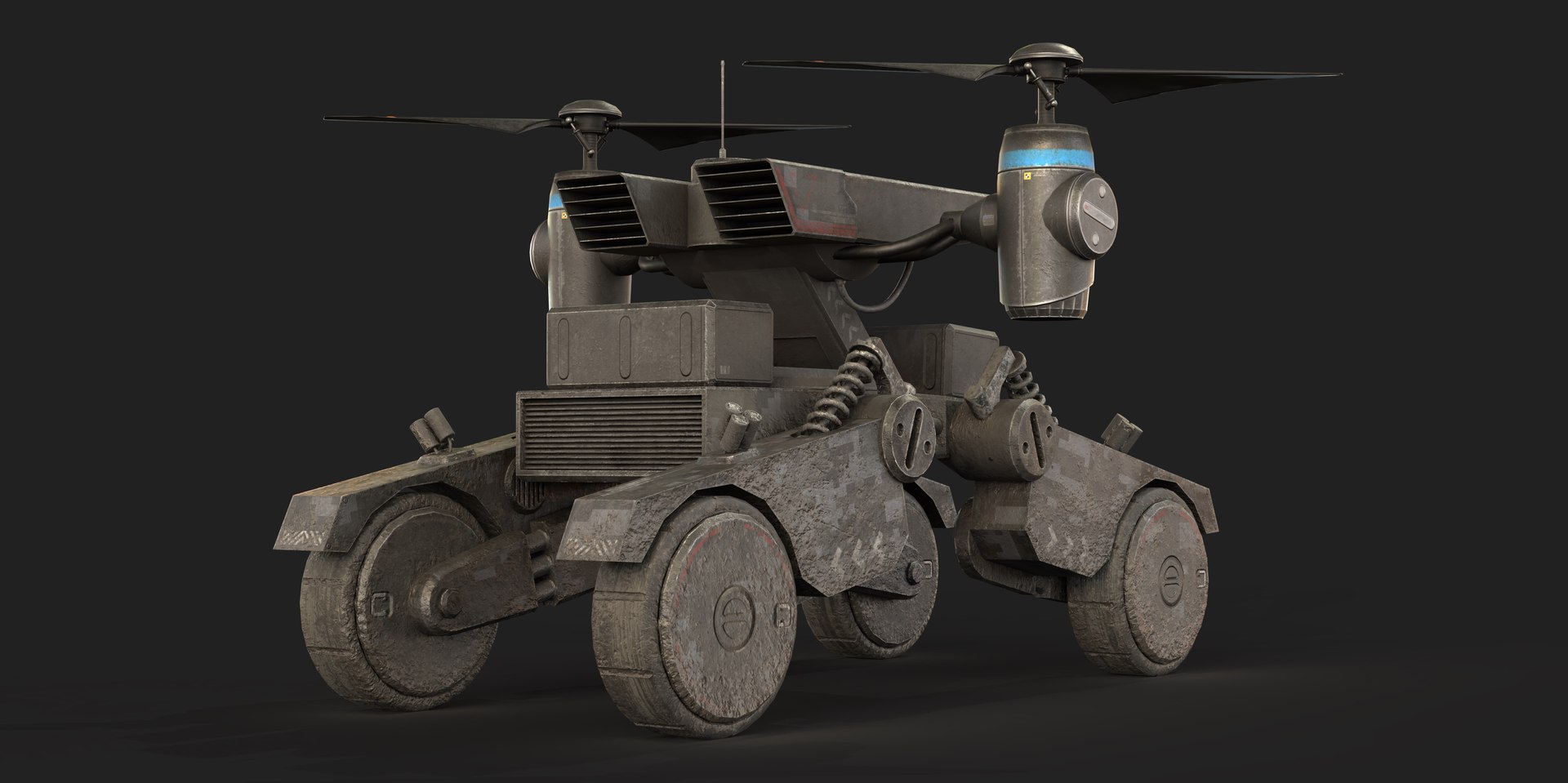 3D Tactical Wheeled UAV With Dual Propeller Lift System - TurboSquid ...