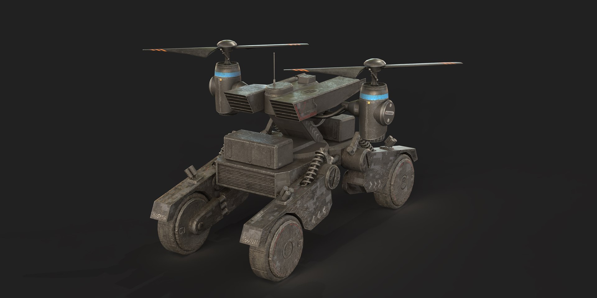 3D Tactical Wheeled UAV With Dual Propeller Lift System - TurboSquid ...
