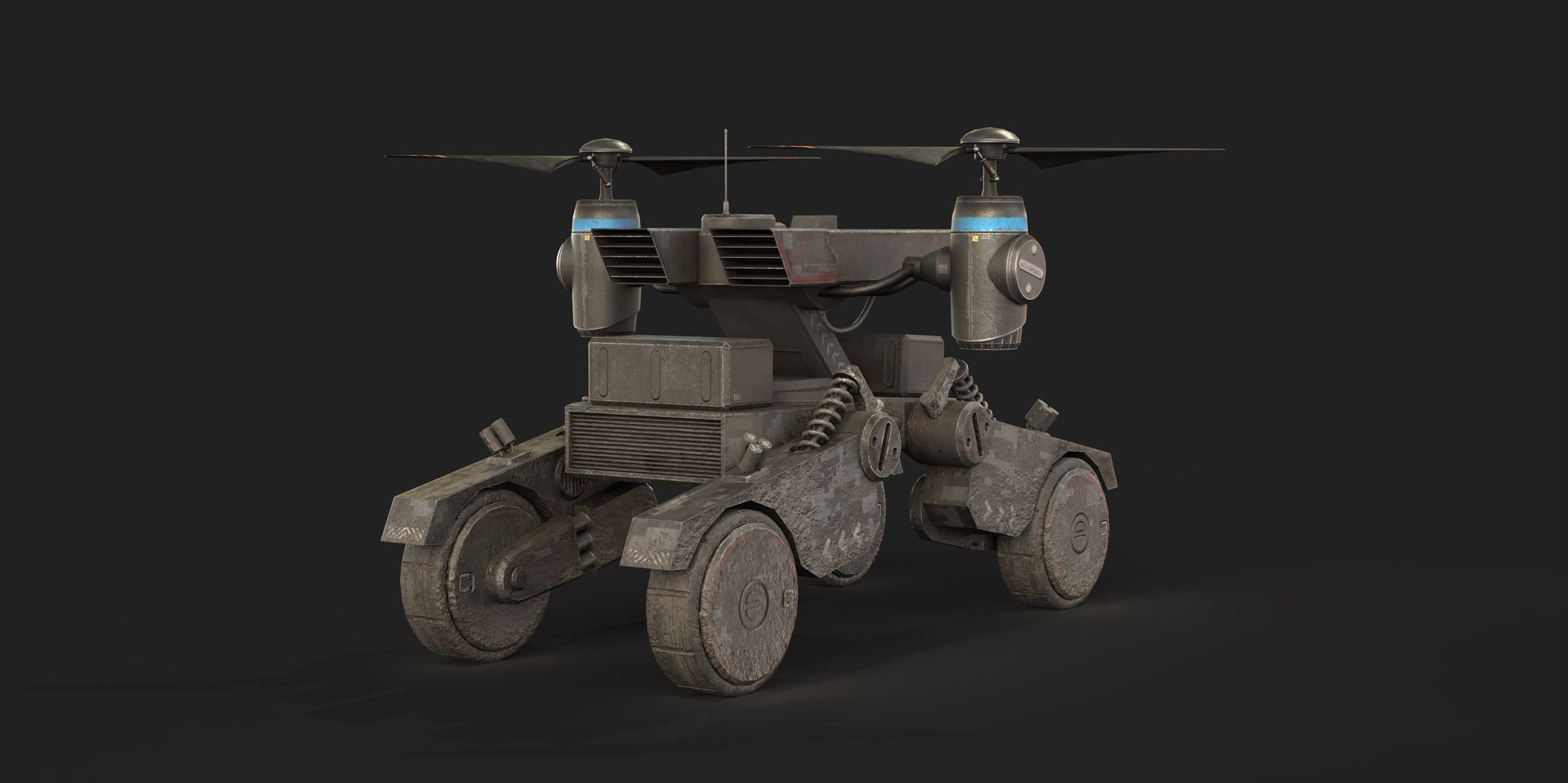3D Tactical Wheeled UAV With Dual Propeller Lift System - TurboSquid ...