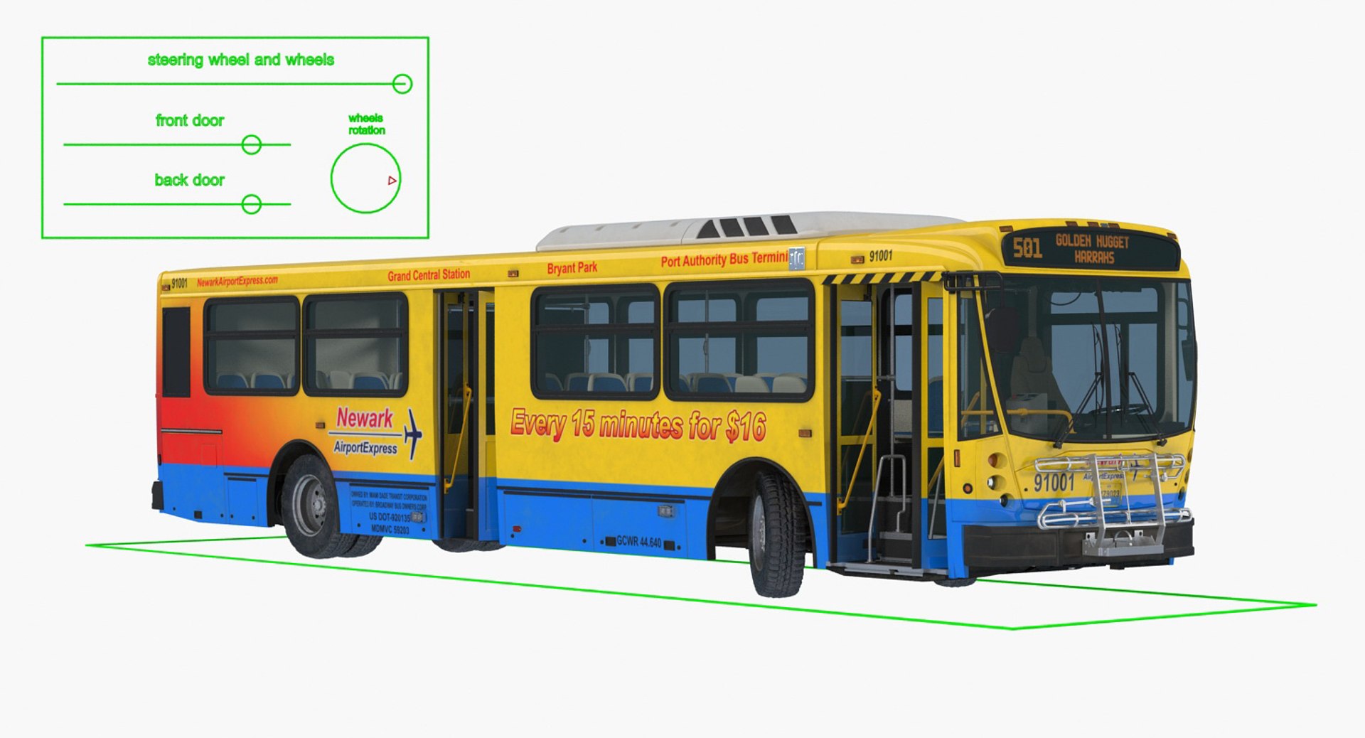 3D Model Bus Nabi 416 Nyc - TurboSquid 1163799