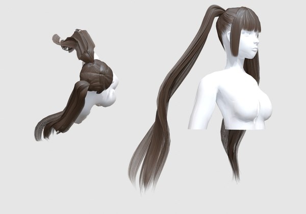 Cute Ponytails Hairstyle model - TurboSquid 1961093