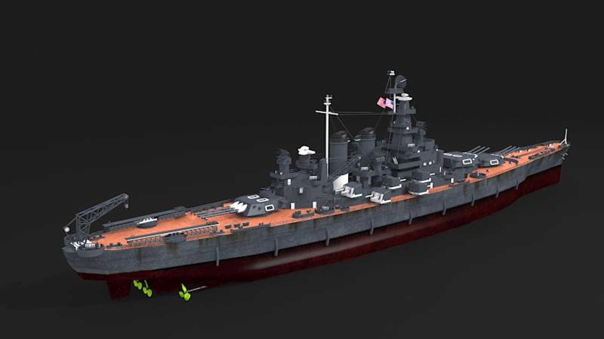 3D Model North Carolina Battleship - TurboSquid 1468199