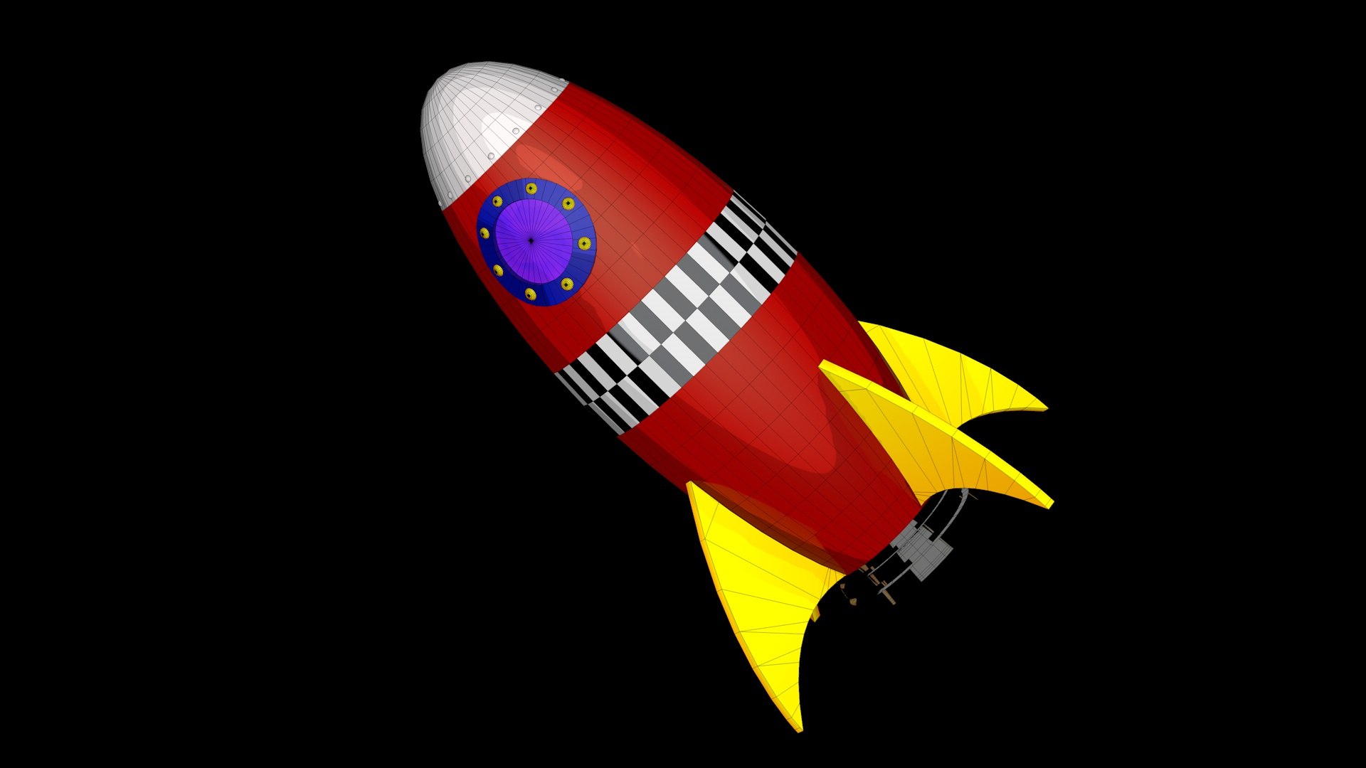 Design Cartoon Space Rocket Model - TurboSquid 1520738