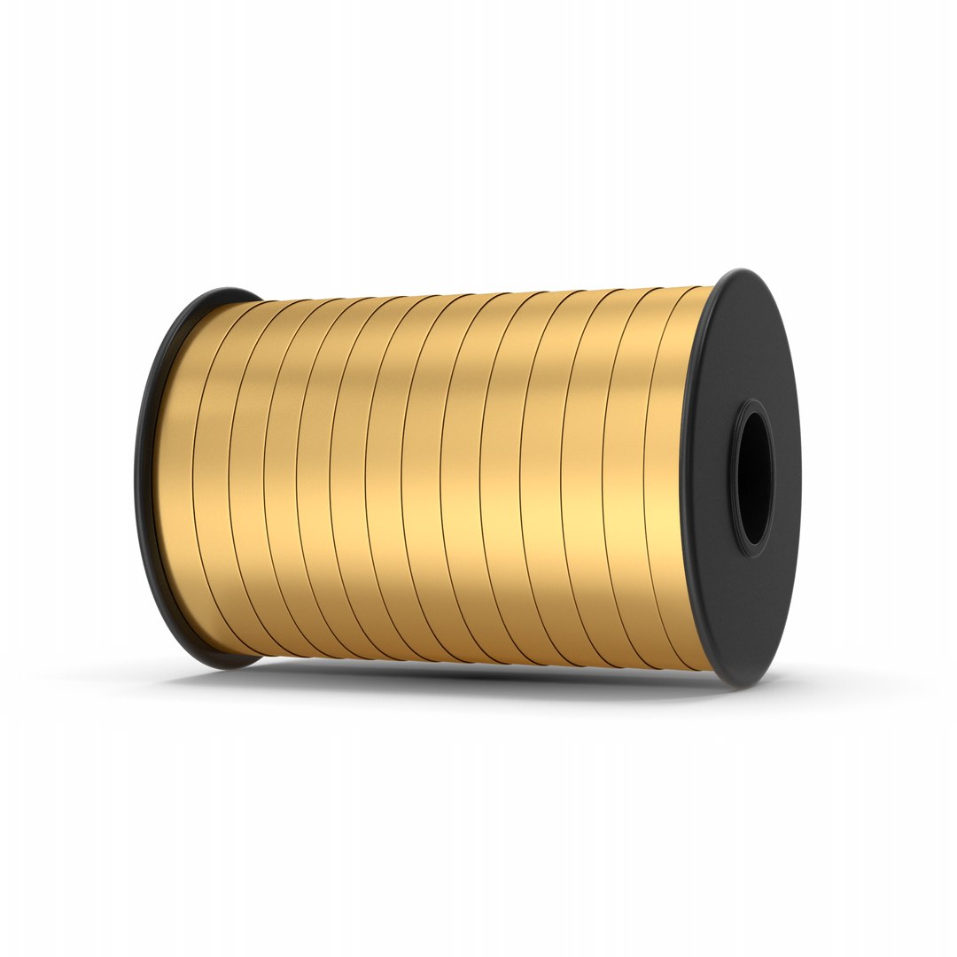 3D Gold Curling Ribbon - TurboSquid 2072877