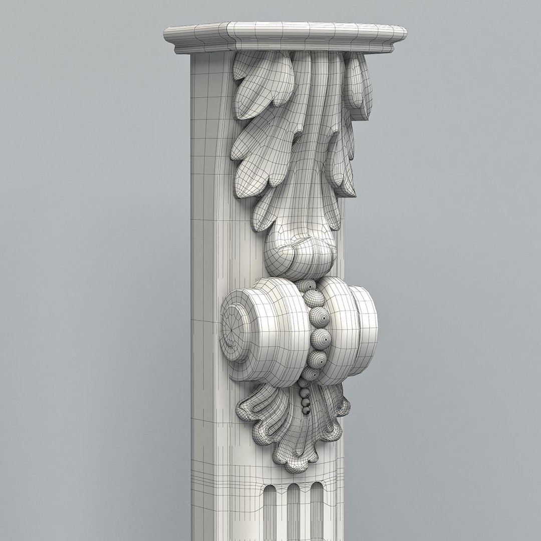 Carved Pillar 3d Model