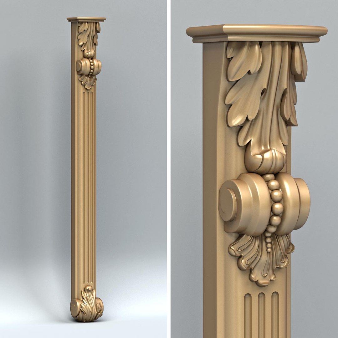 Carved Pillar 3d Model