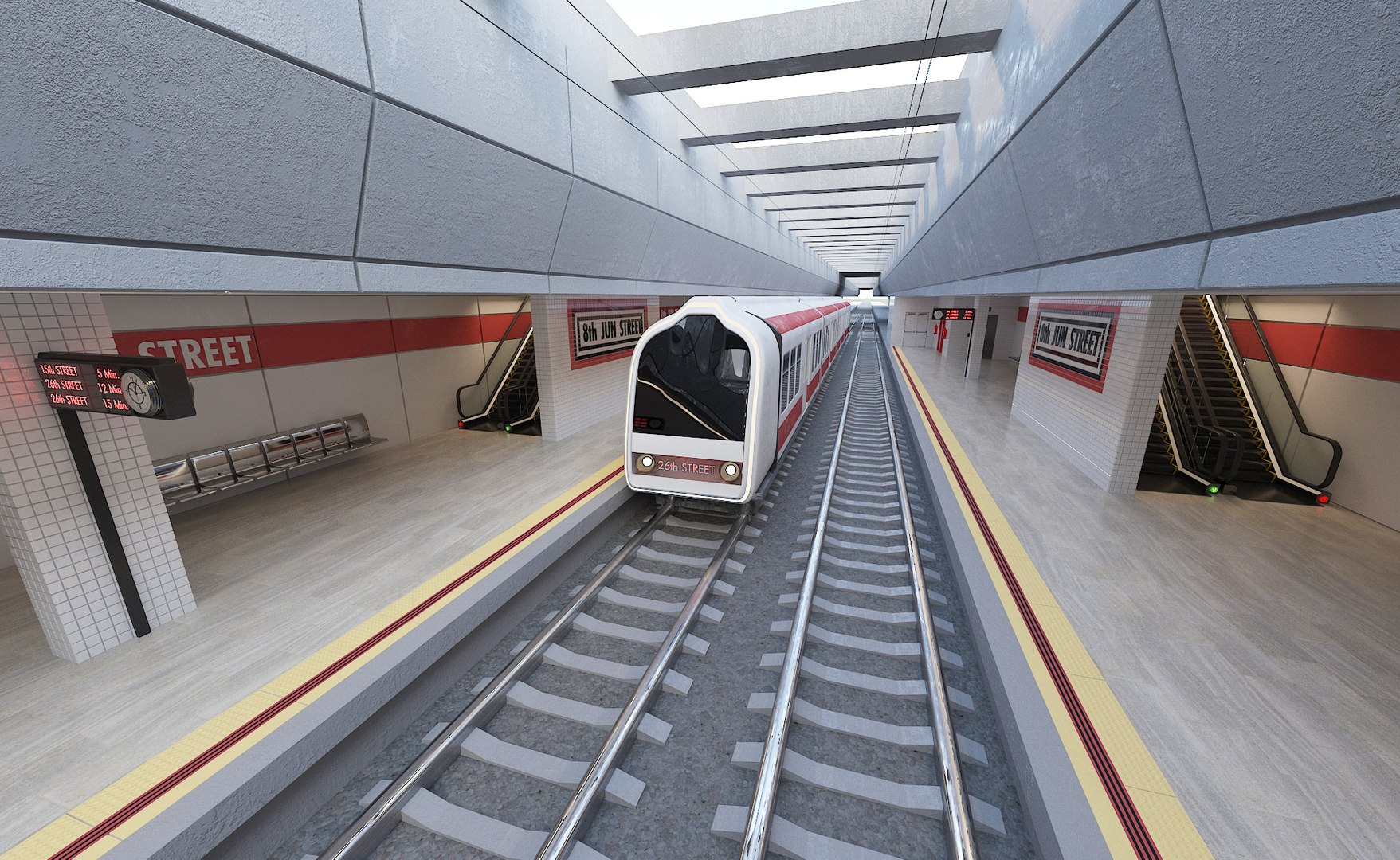 3D Modern Subway Station Interior - TurboSquid 2287940