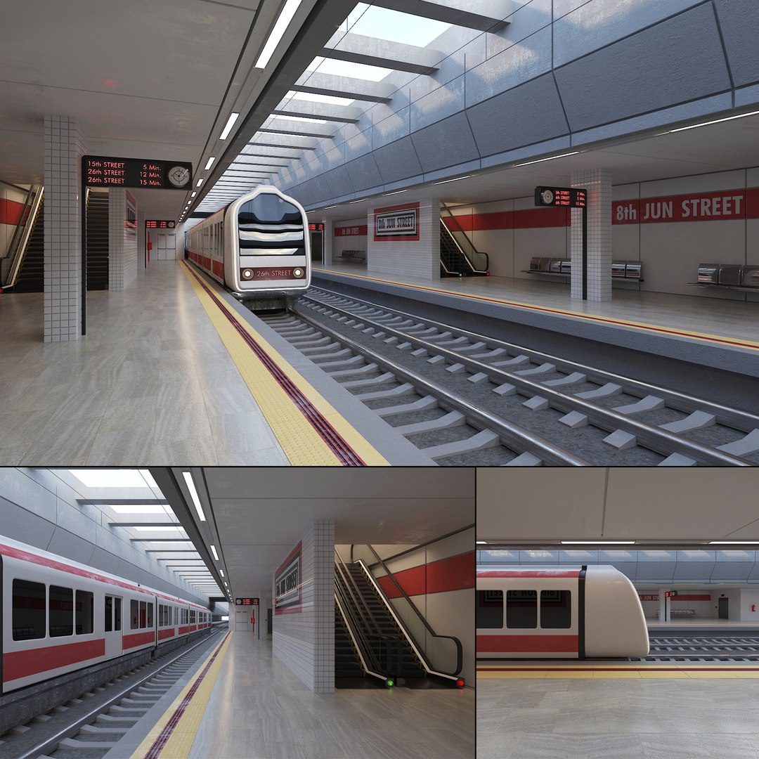 3D Modern Subway Station Interior - TurboSquid 2287940