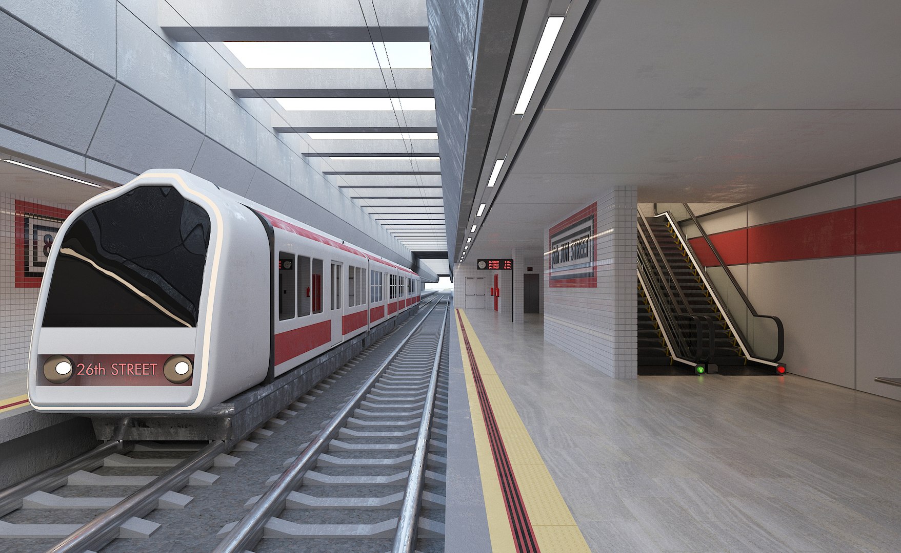 3D Modern Subway Station Interior - TurboSquid 2287940