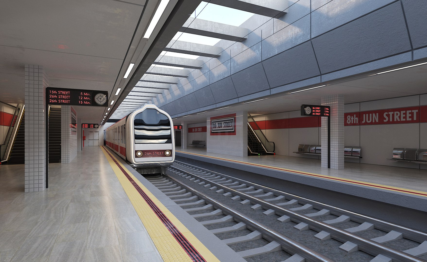 3D Modern Subway Station Interior - TurboSquid 2287940