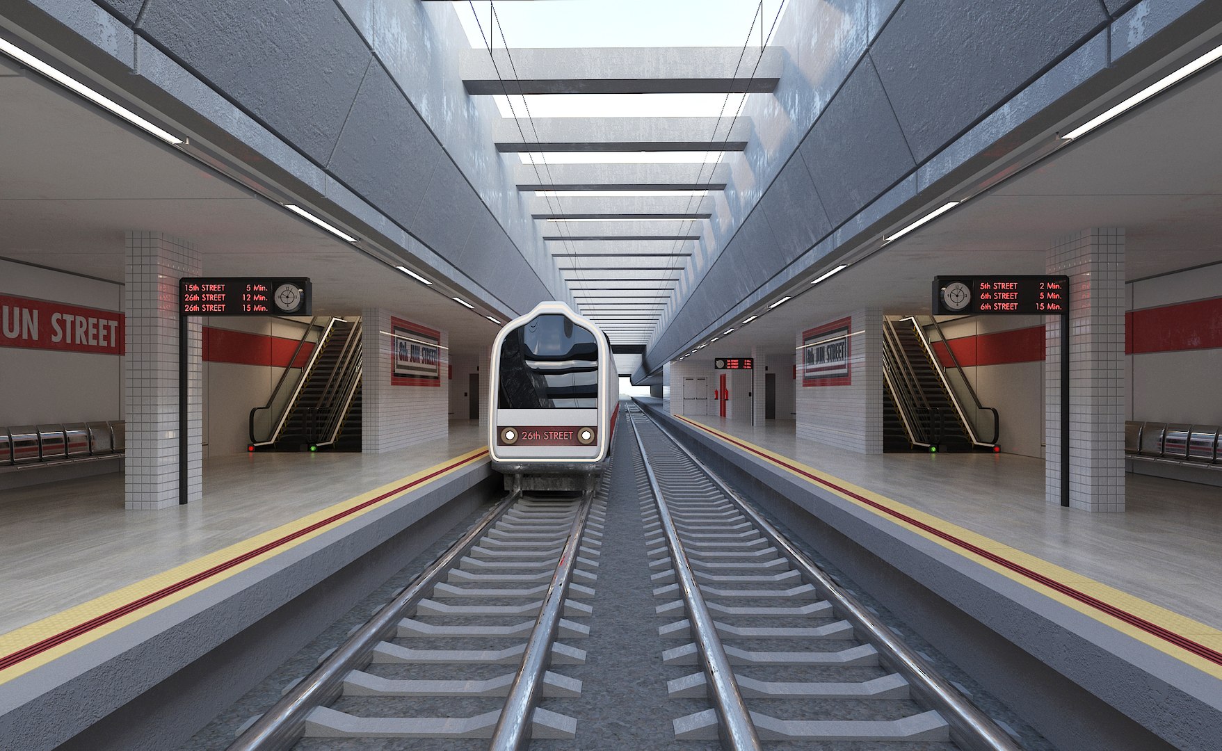 3D Modern Subway Station Interior - TurboSquid 2287940