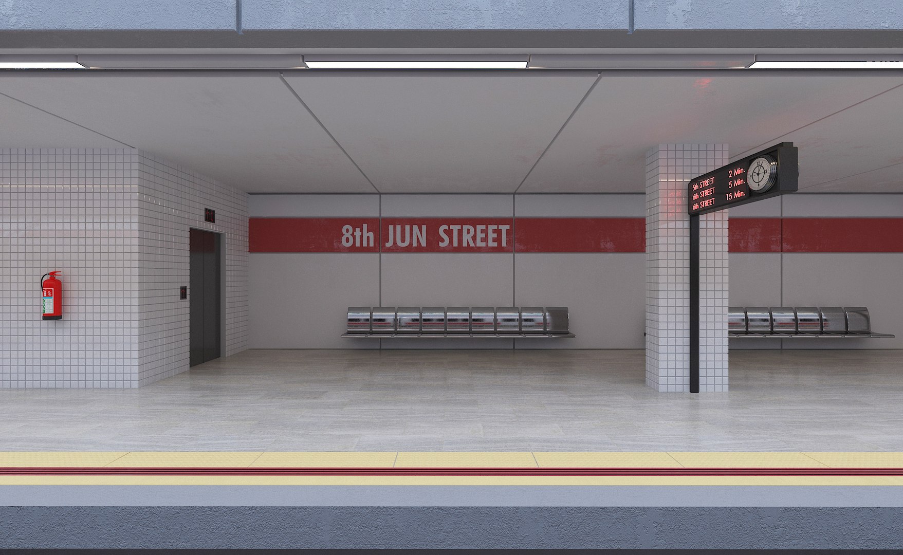3D Modern Subway Station Interior - TurboSquid 2287940