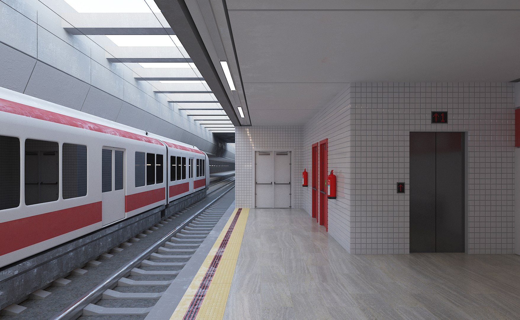 3D Modern Subway Station Interior - TurboSquid 2287940