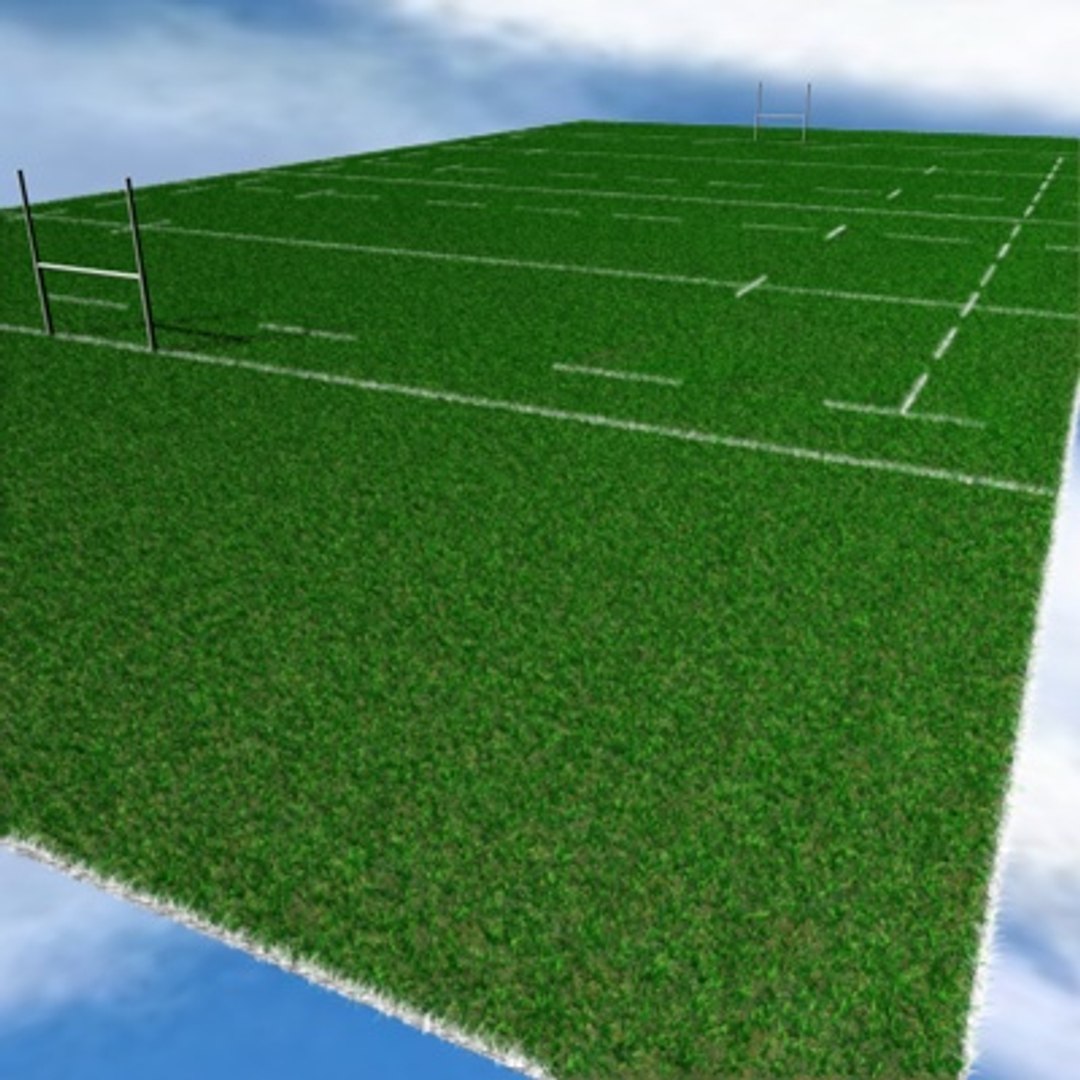 3d Model Rugby Field Grass