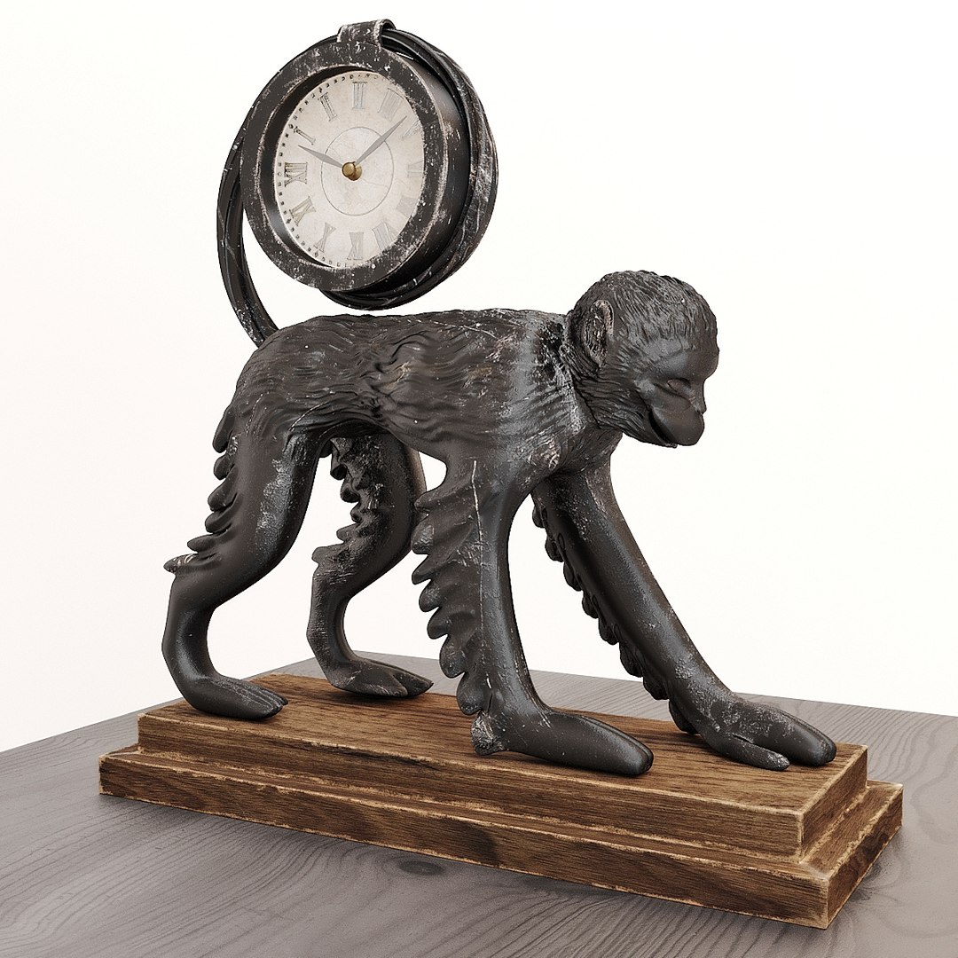 Antique monkey clocks 3D model - TurboSquid 1546599